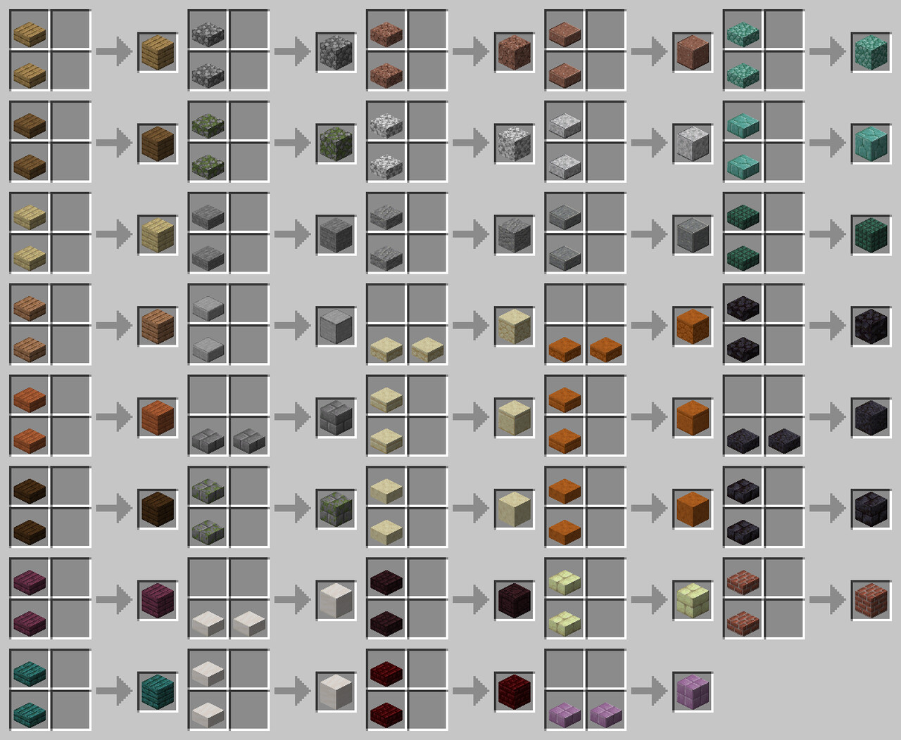 Slab to Block (Slabs, Stairs, & Walls) Minecraft Data Pack