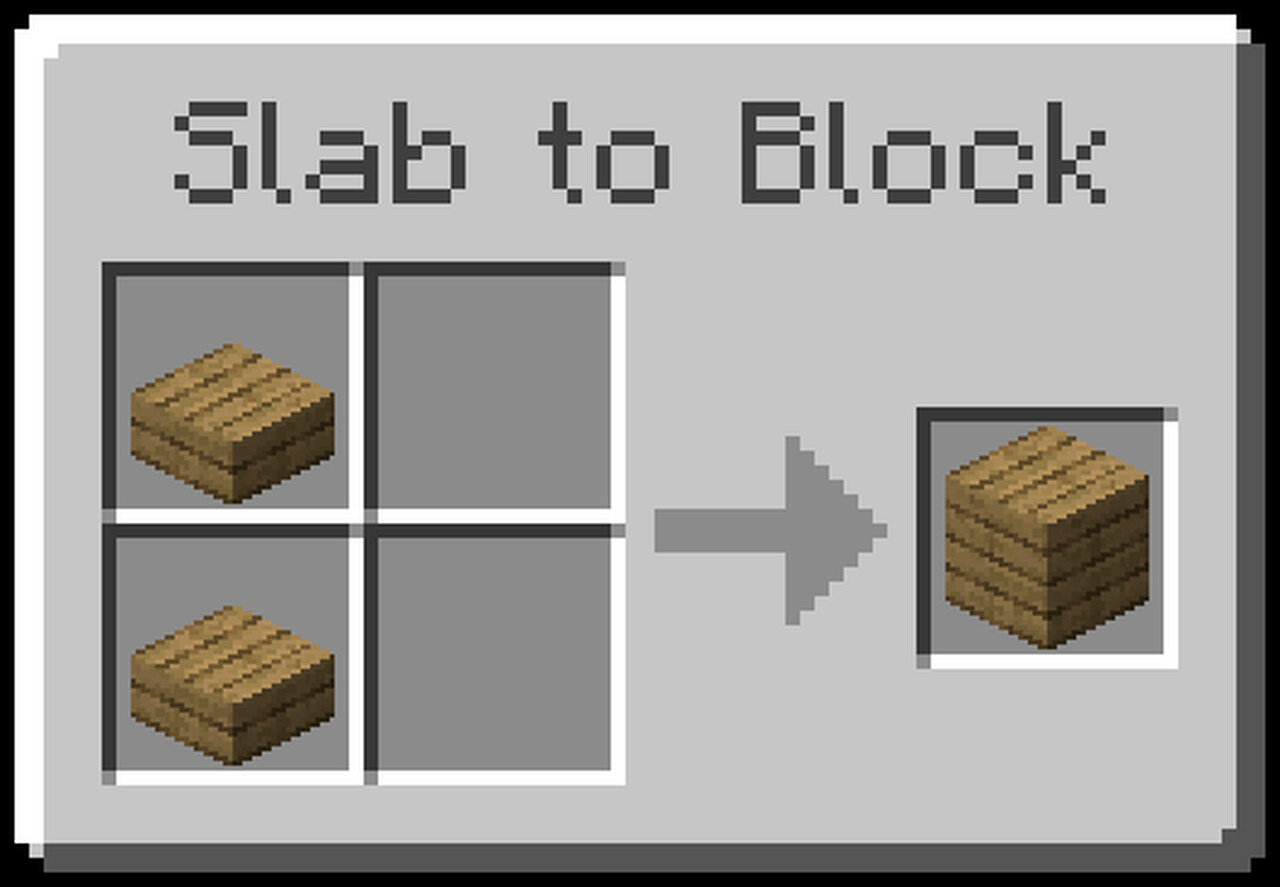 Slab to Block (Slabs, Stairs, & Walls) Minecraft Data Pack