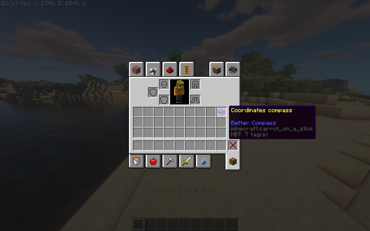 Minecraft Better coordinates compass Minecraft Data Pack