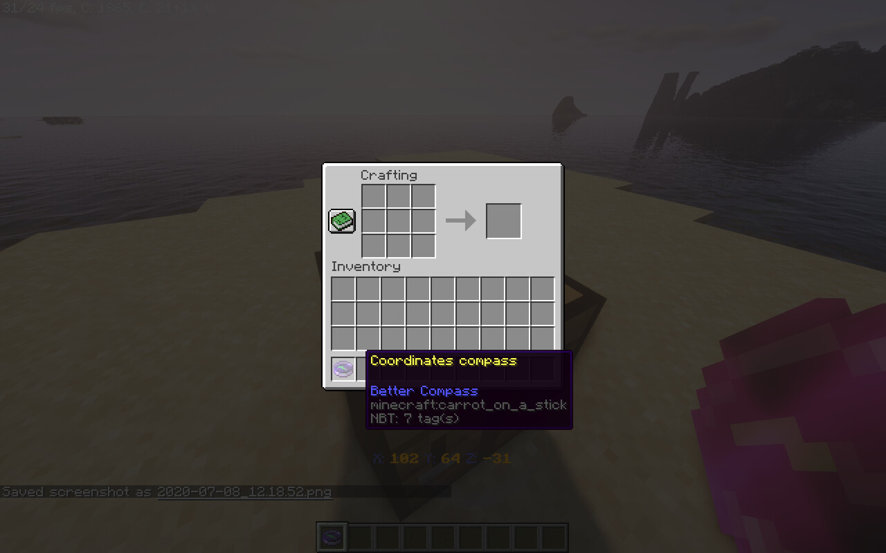 Minecraft Better coordinates compass Minecraft Data Pack