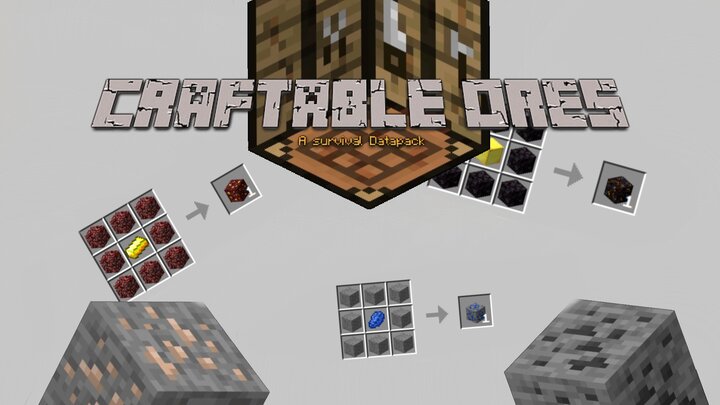Craftable Ores! (1.16.2/3) Minecraft Data Pack
