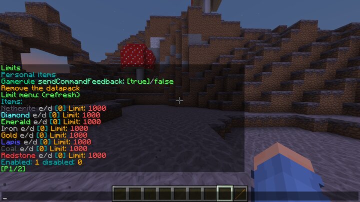 Items/Blocks Storage Minecraft Data Pack