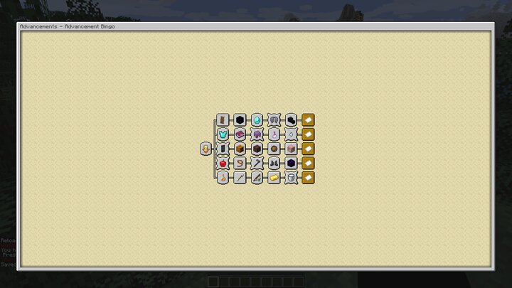 Advancement Bingo Minecraft Data Pack