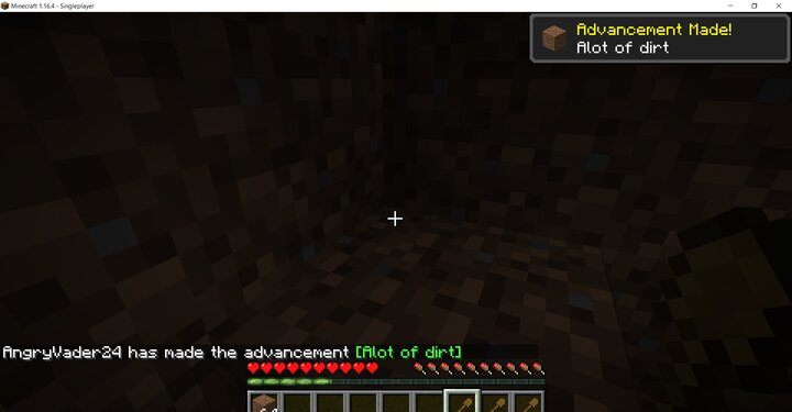 a working dirt advancement Minecraft Data Pack