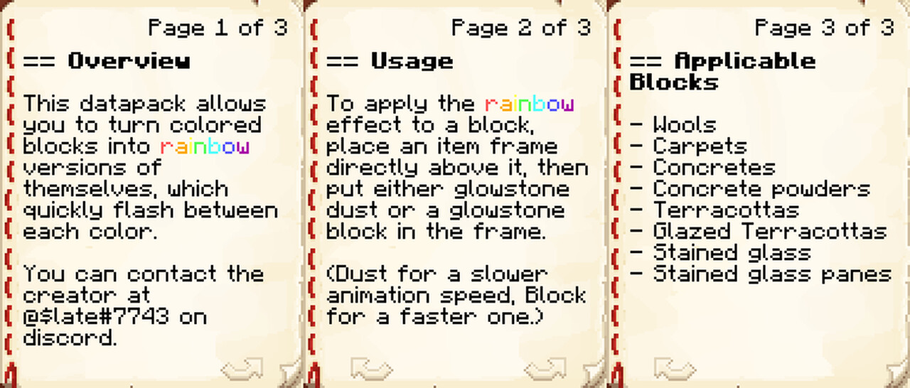 Animated Rainbow Blocks [Datapack] Minecraft Data Pack