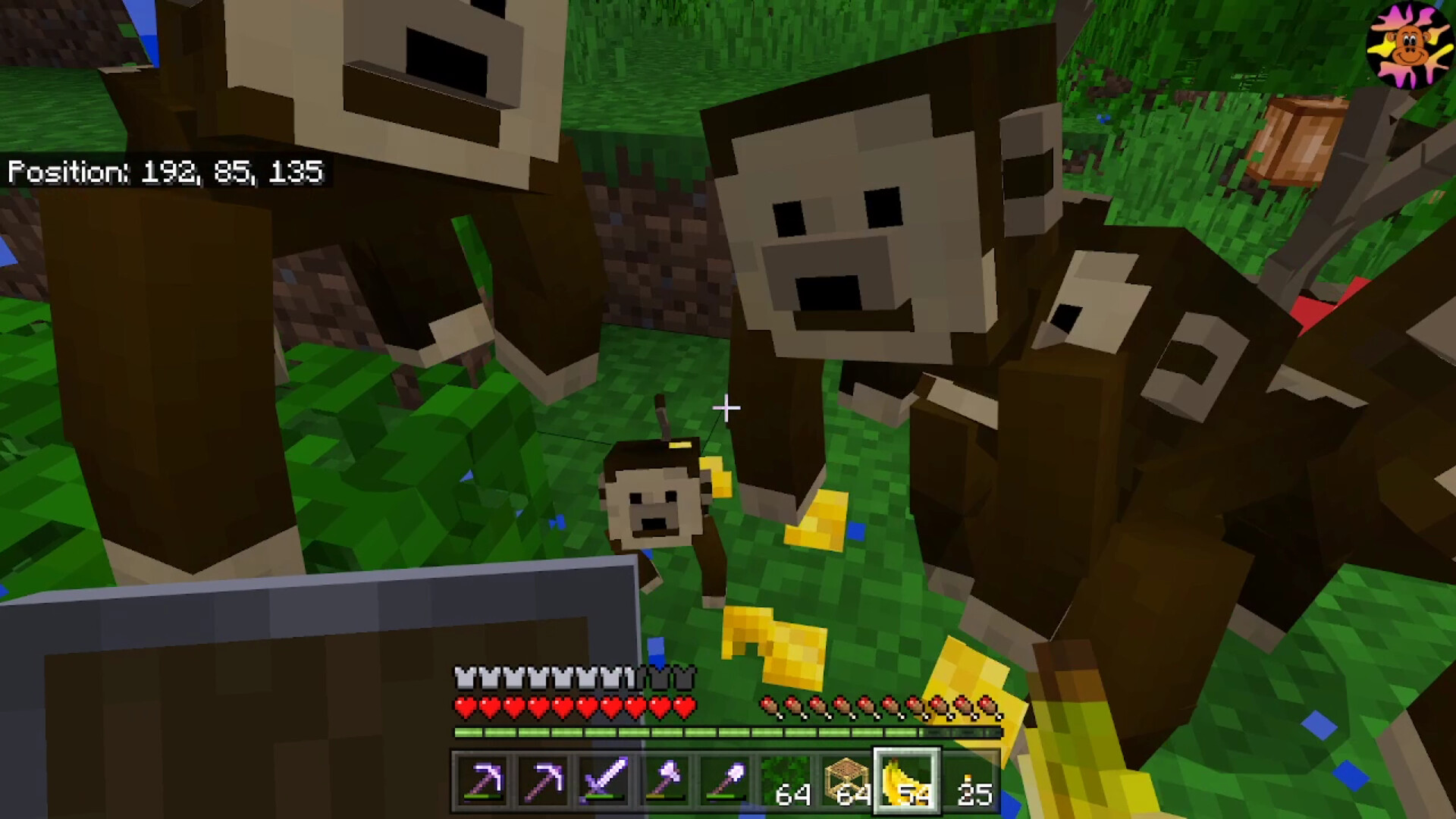 Banana Munkies (Monkeys) Bedrock Edition Minecraft Mod