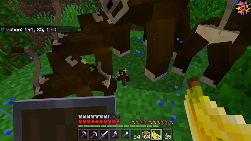Banana Munkies (Monkeys) Bedrock Edition Minecraft Mod
