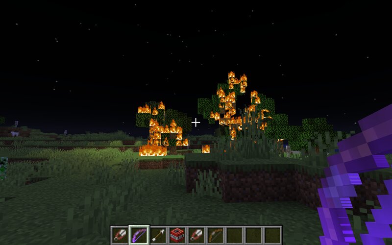 Fire Away - start actual fires with a flame bow Minecraft Data Pack