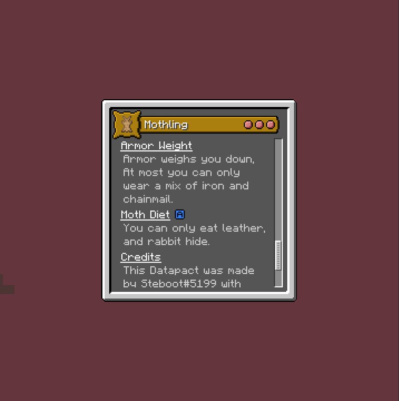 Mothling DataPack for the Origins Mod Minecraft Data Pack