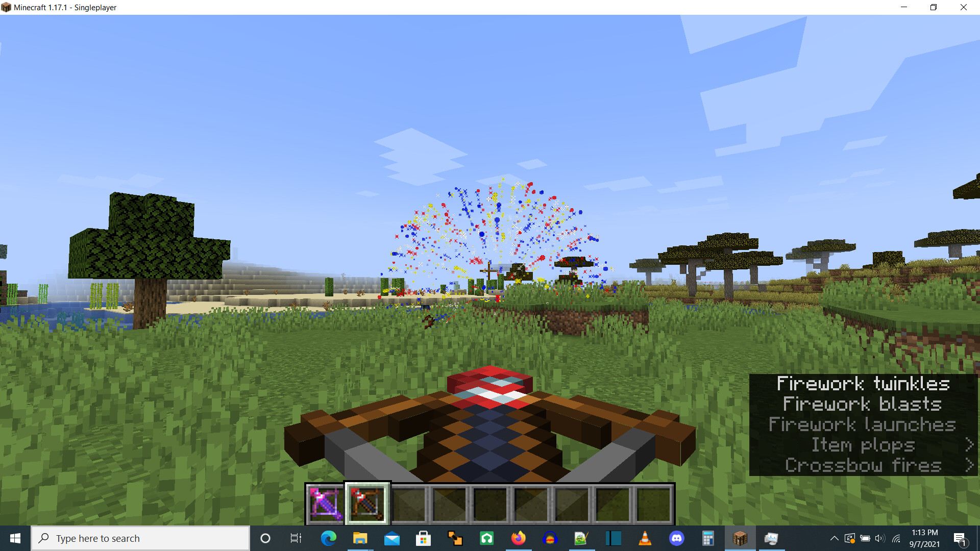 Christmas Present Automatic Firework Crossbow Minecraft Data Pack
