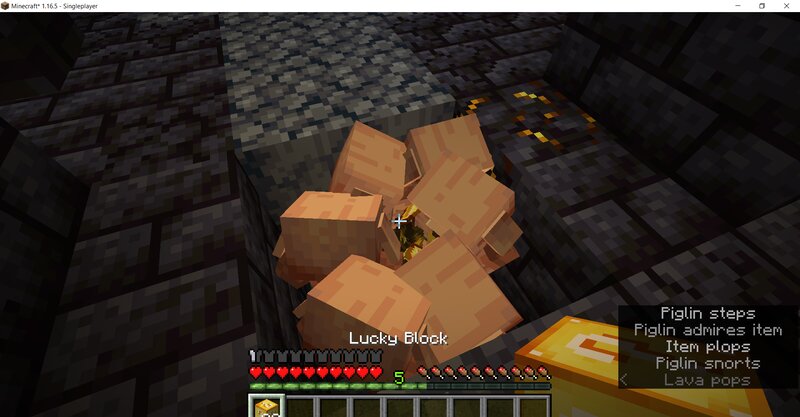 Piglins trade lucky blocks Minecraft Data Pack
