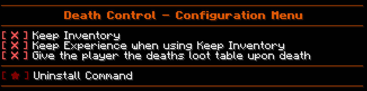 Death Control Minecraft Data Pack