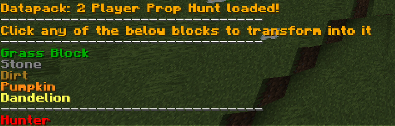 2 Player Prop Hunt Minecraft Data Pack
