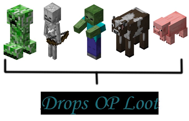 Minecraft but, Cow, Pig, Skeleton, Zombie & Creeper are OP... Minecraft ...