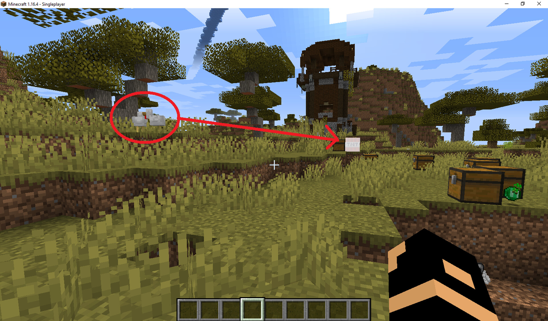 Minecraft but... Chickens lay TNT Minecraft Data Pack