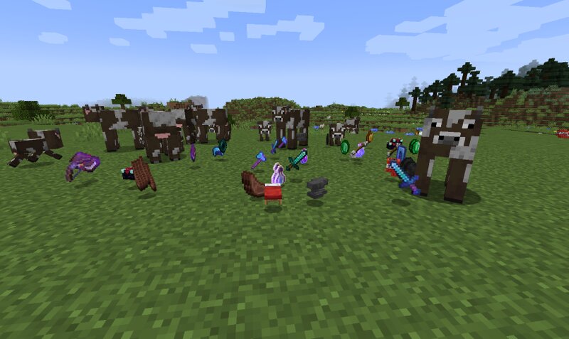 Cow Drop Op Loot [Java] and [Bedrock] Minecraft Data Pack