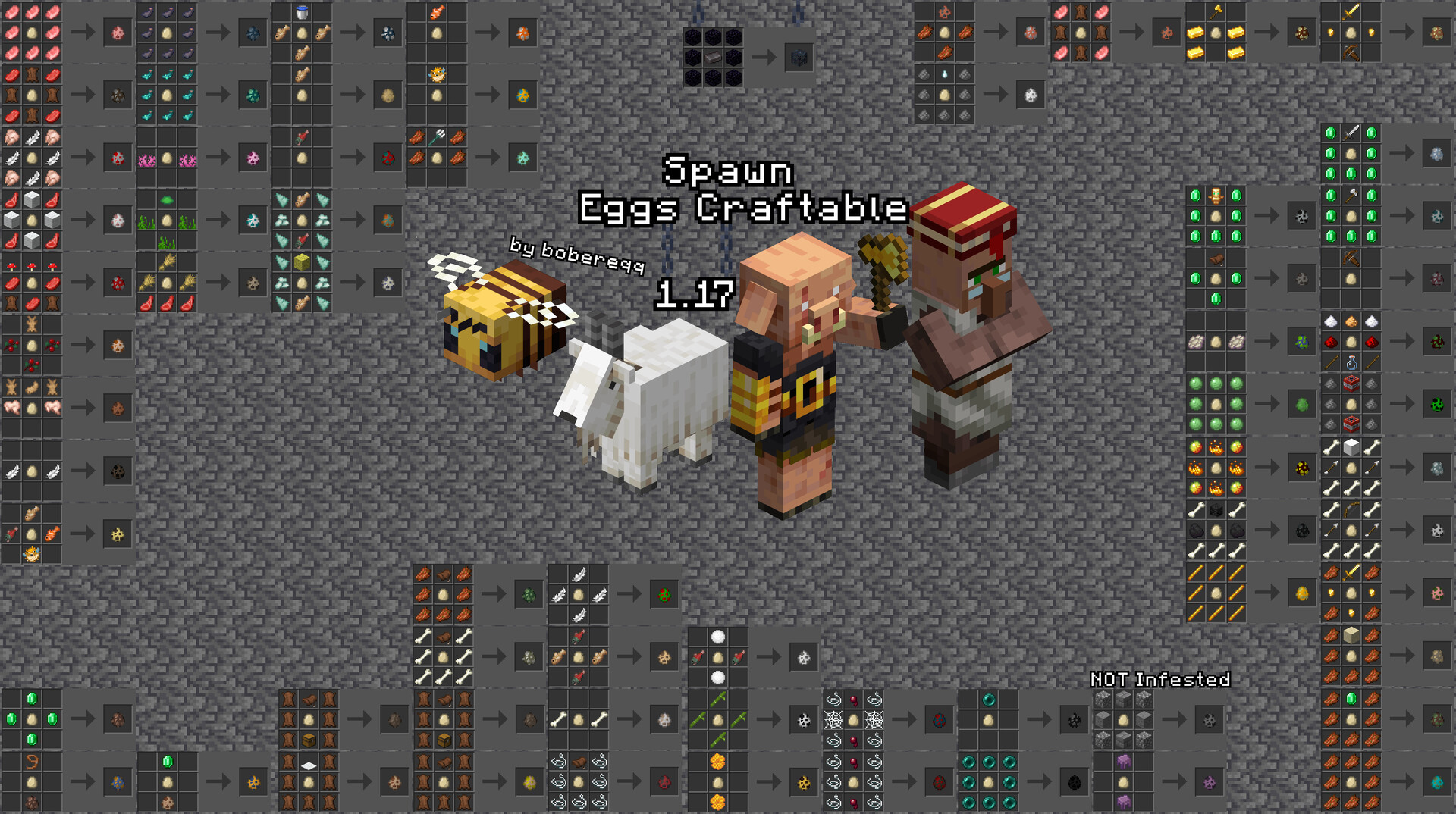 Spawn Eggs Craftable for 1.17 Minecraft Data Pack