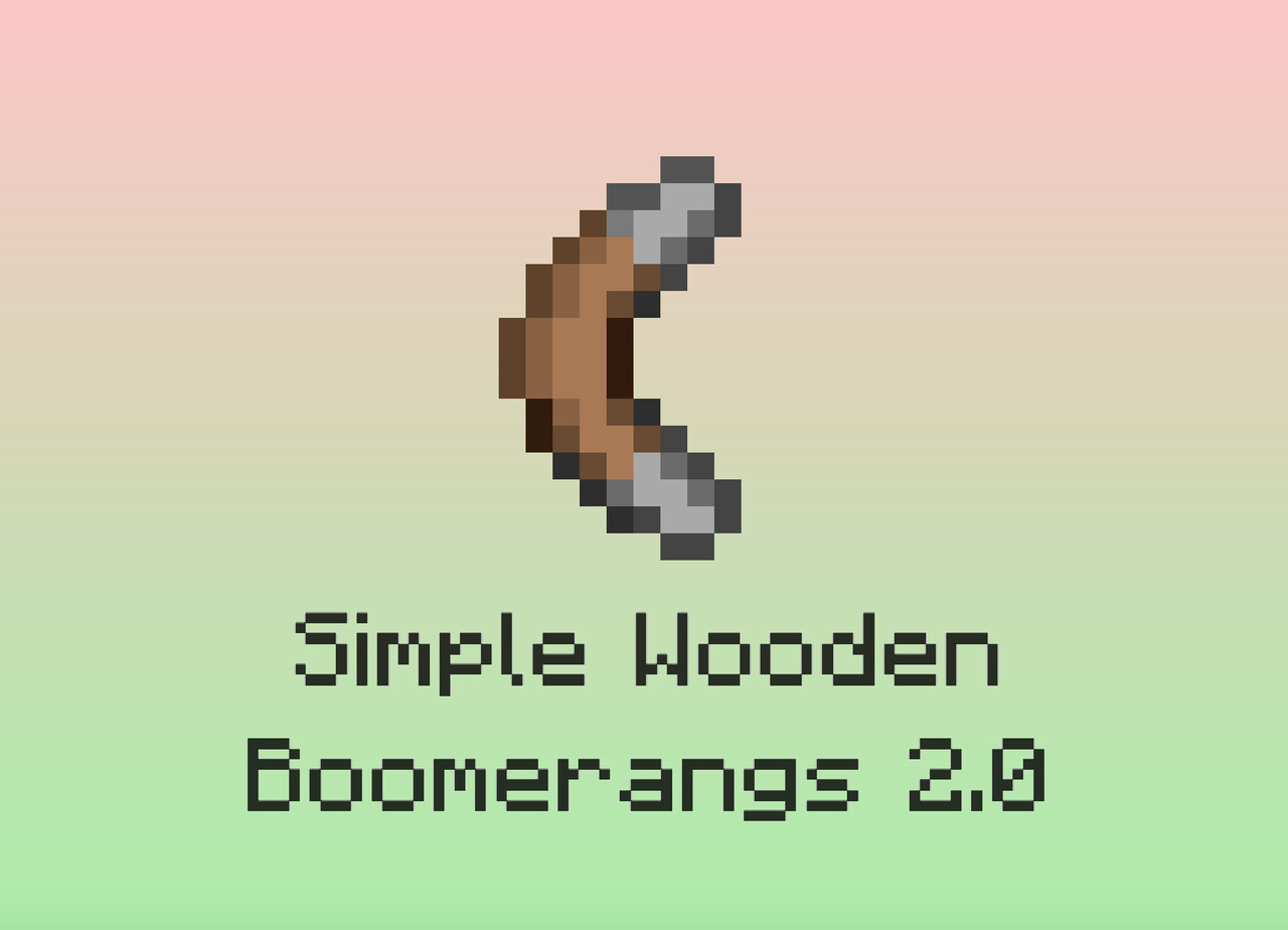 Simple Wooden Boomerangs 2.0 (1.16) Minecraft Data Pack