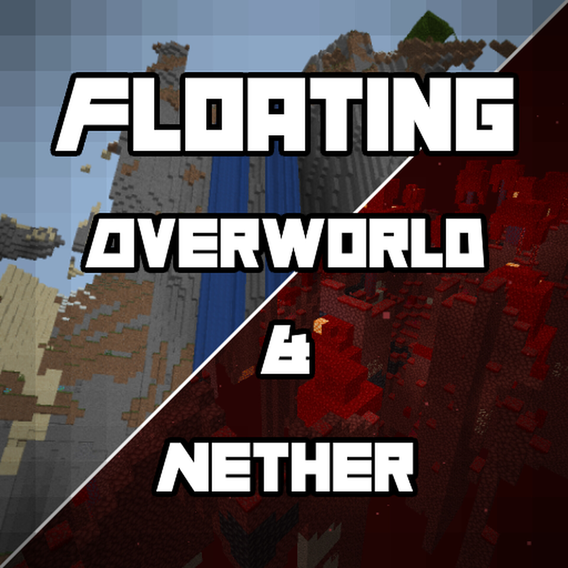 Floating Overworld & Nether Minecraft Data Pack