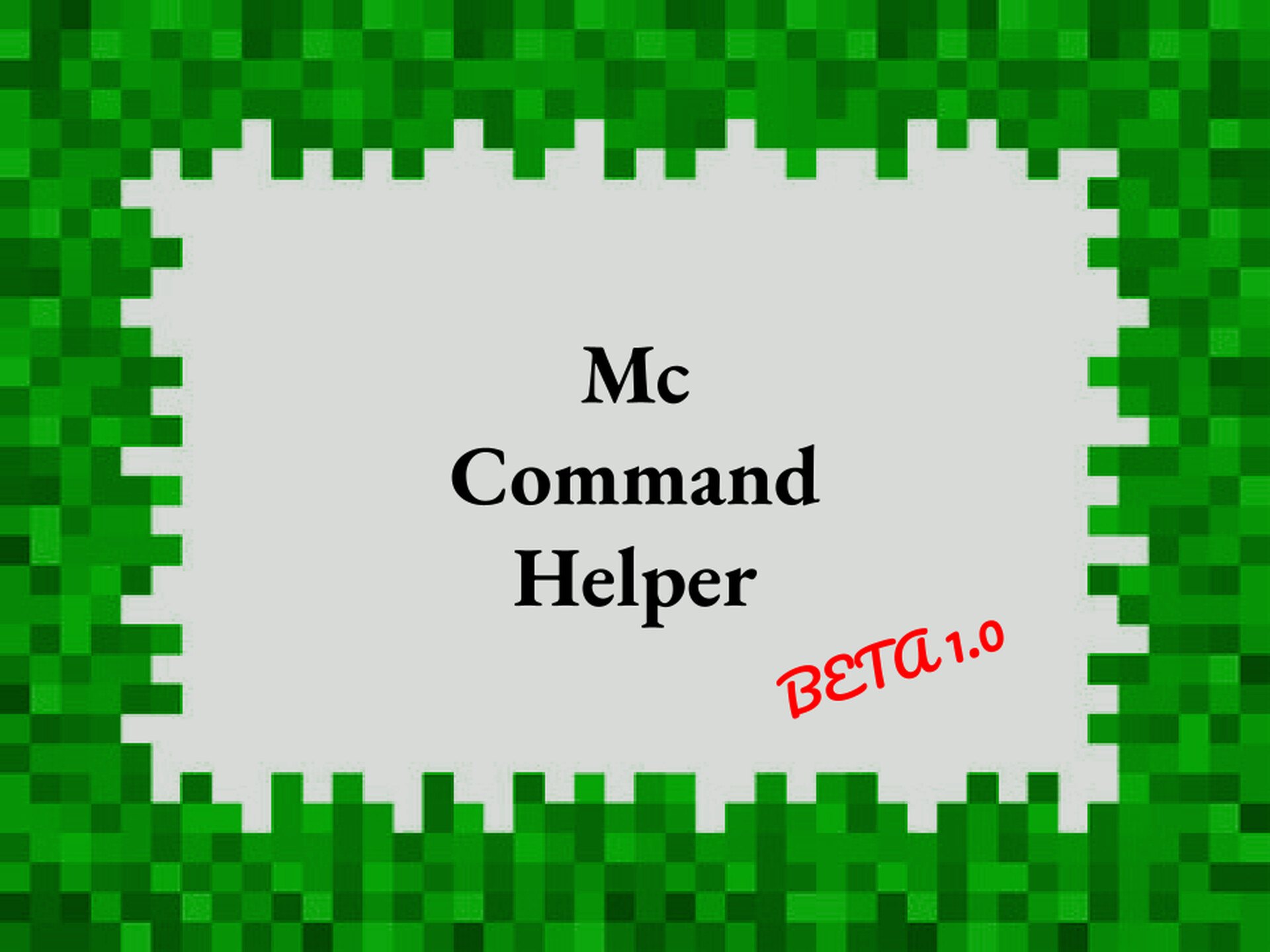 Mc Command Helper Beta 1.0 Minecraft Data Pack