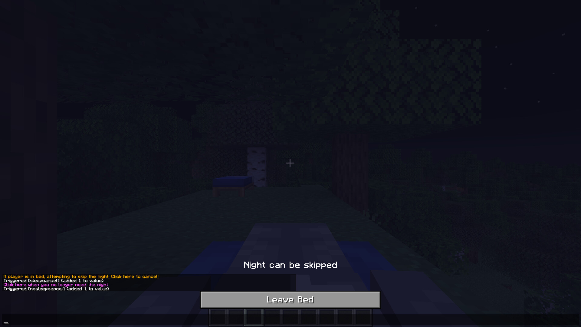 Multiplayer Cancel Sleep Minecraft Data Pack