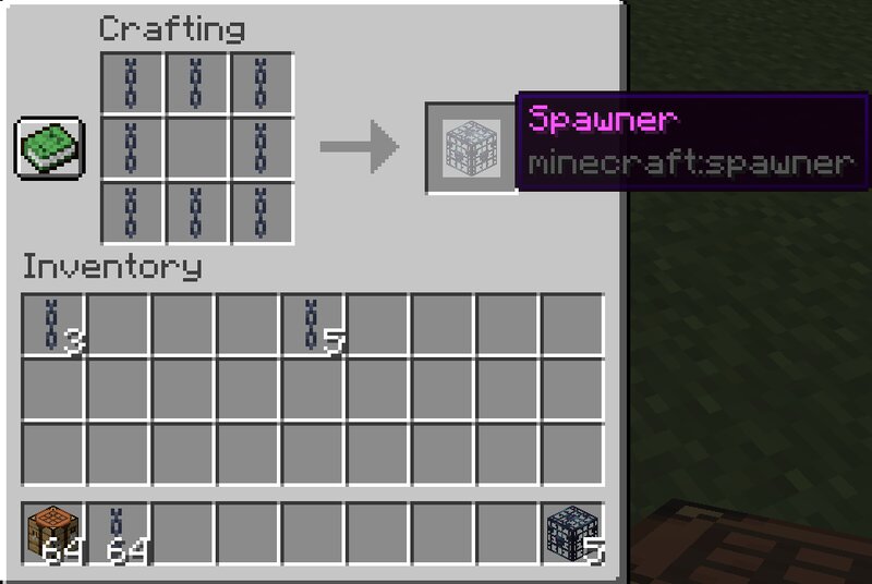 Craftable Spawners Minecraft Data Pack