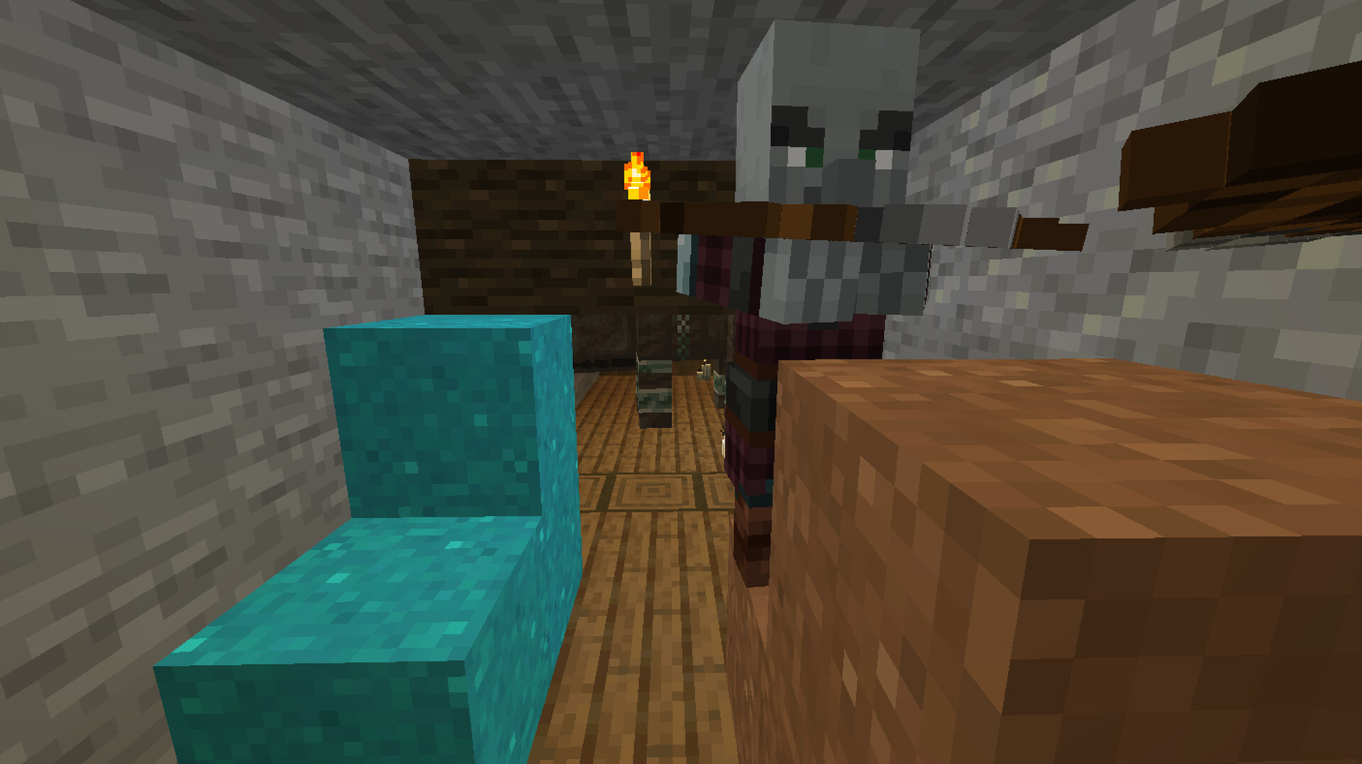 Villager and pillager mine Minecraft Data Pack