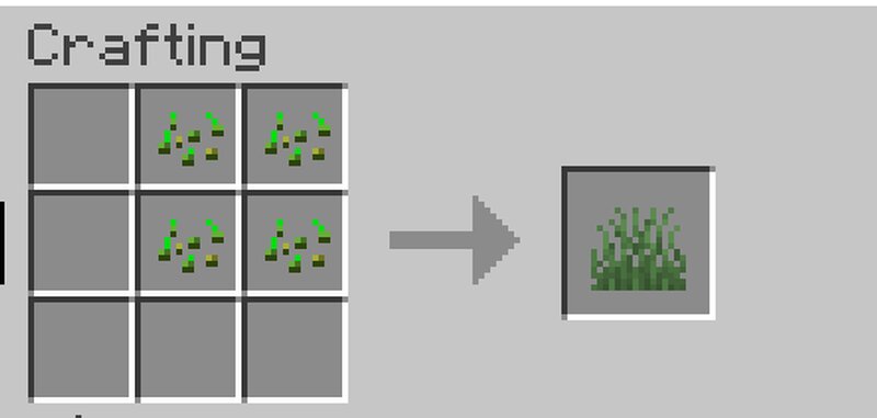 Craftable grass Minecraft Data Pack