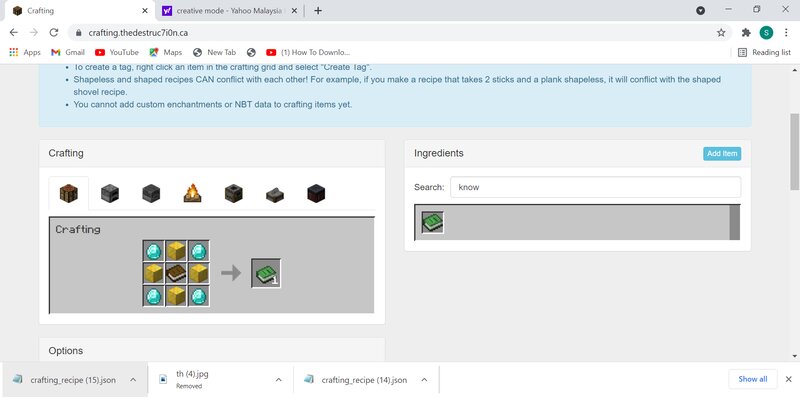 Minecraft but you can craft creative mod Minecraft Data Pack