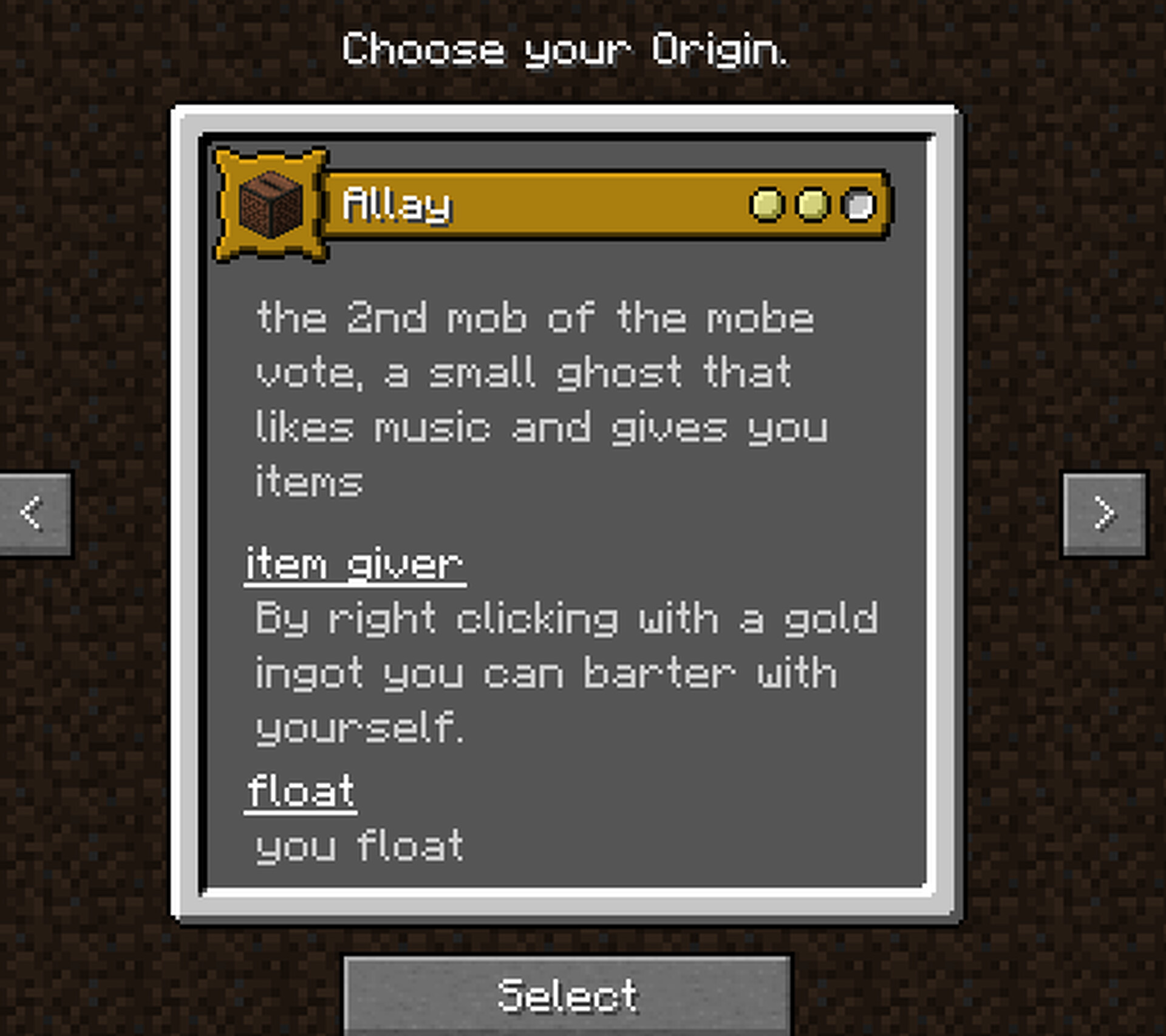 Allay Origin Minecraft Data Pack
