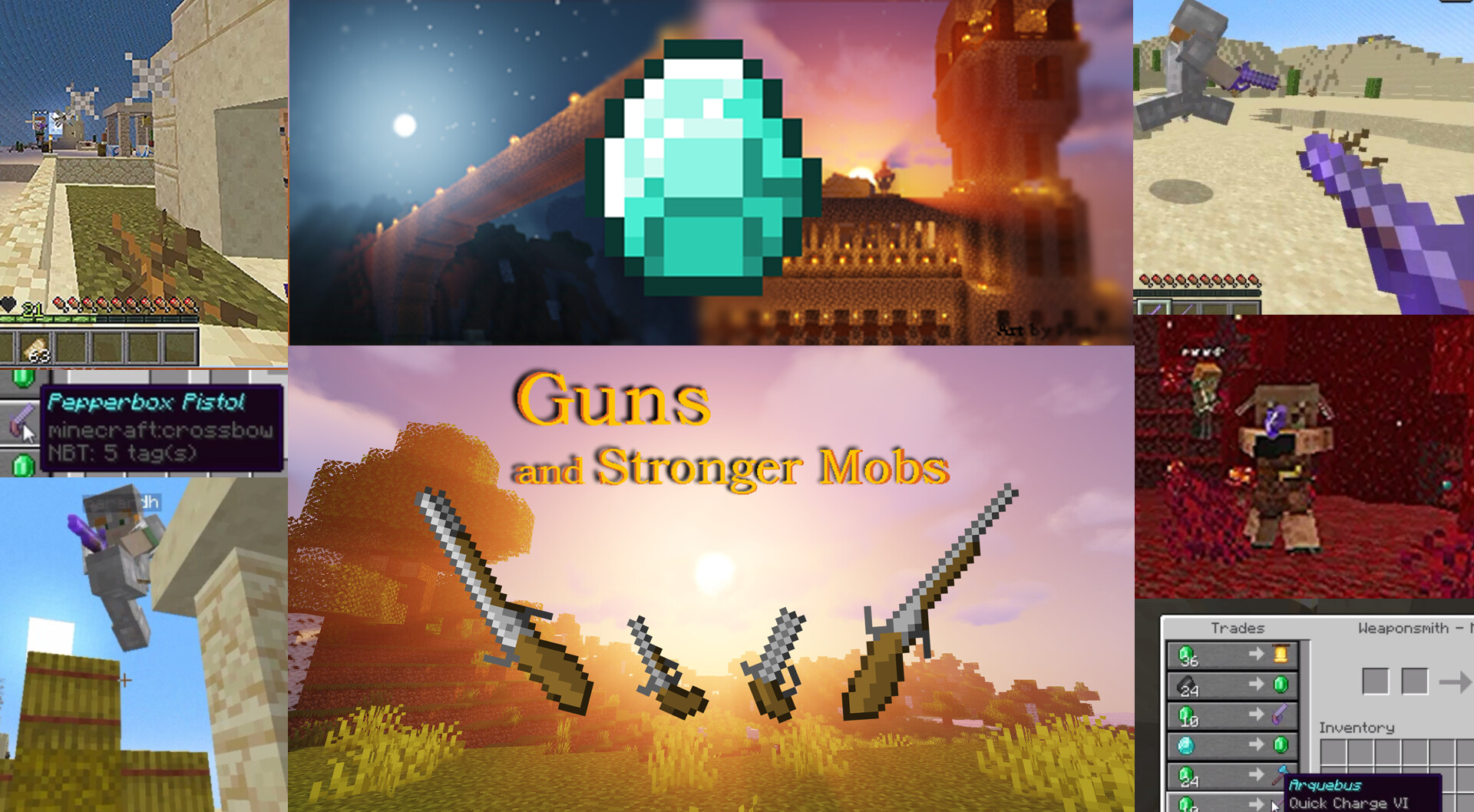 Guns and Stronger Mobs Minecraft Data Pack