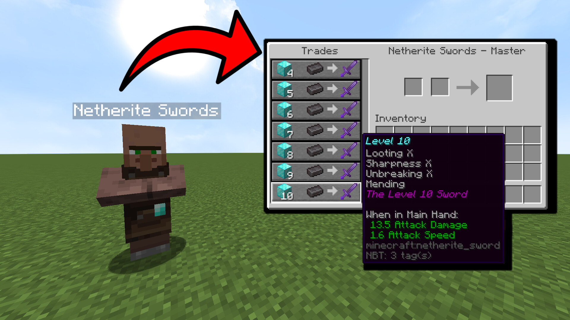 Villagers With Super Enchanted Tools! Minecraft Data Pack