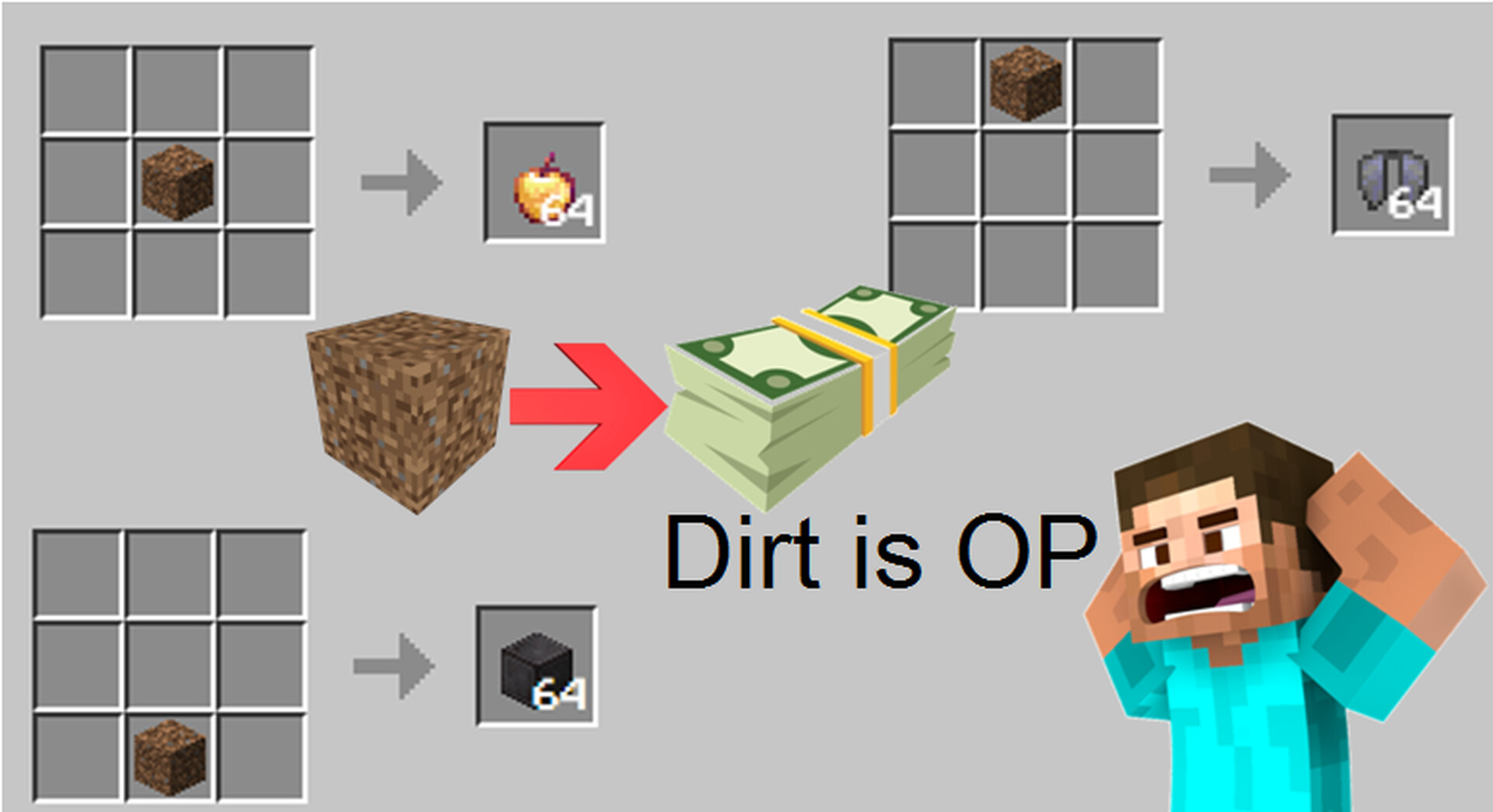 Minecraft, But Dirt is OP (Craft OP Items using Dirt!!) [REDONE ...