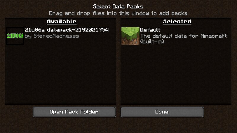 21w06a datapack/overworld/recreation .2192021754 Minecraft Data Pack