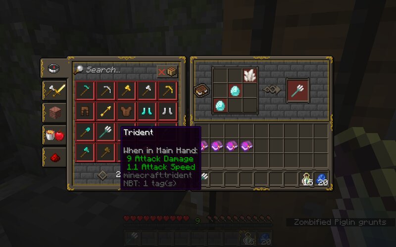 craftable tridents! Minecraft Data Pack