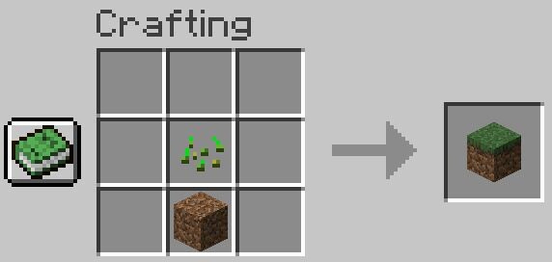 Craftable grass blocks and mycelium blocks Minecraft Data Pack