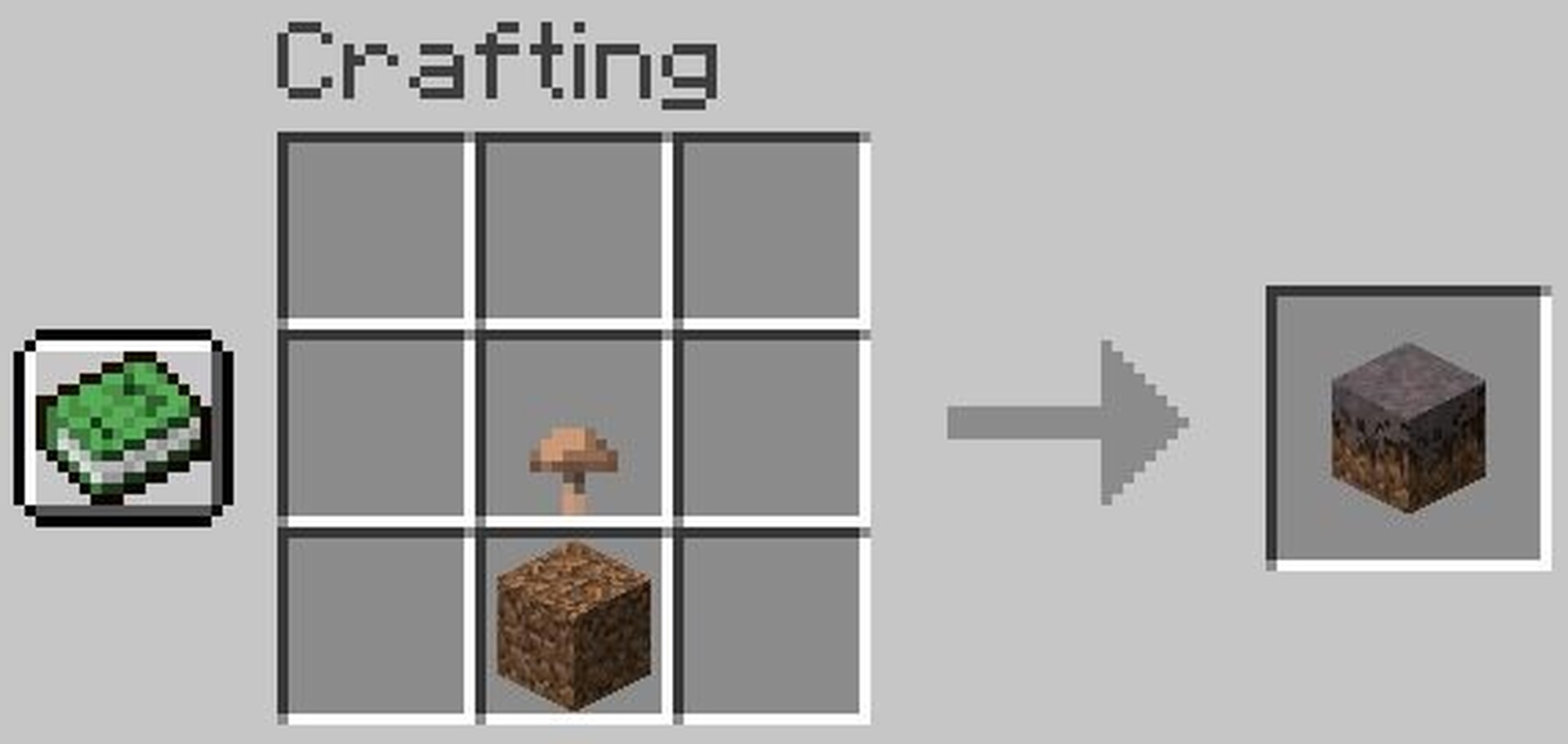 Craftable grass blocks and mycelium blocks Minecraft Data Pack