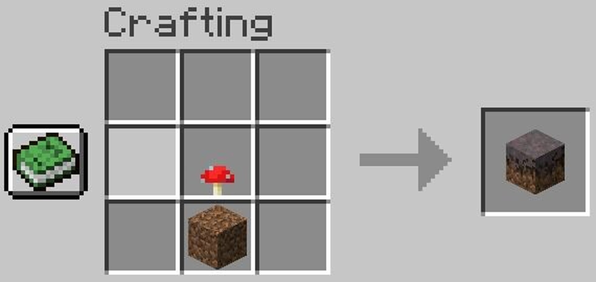 Craftable grass blocks and mycelium blocks Minecraft Data Pack