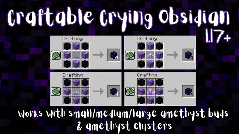Craftable Crying Obsidian | 1.17+ Minecraft Data Pack