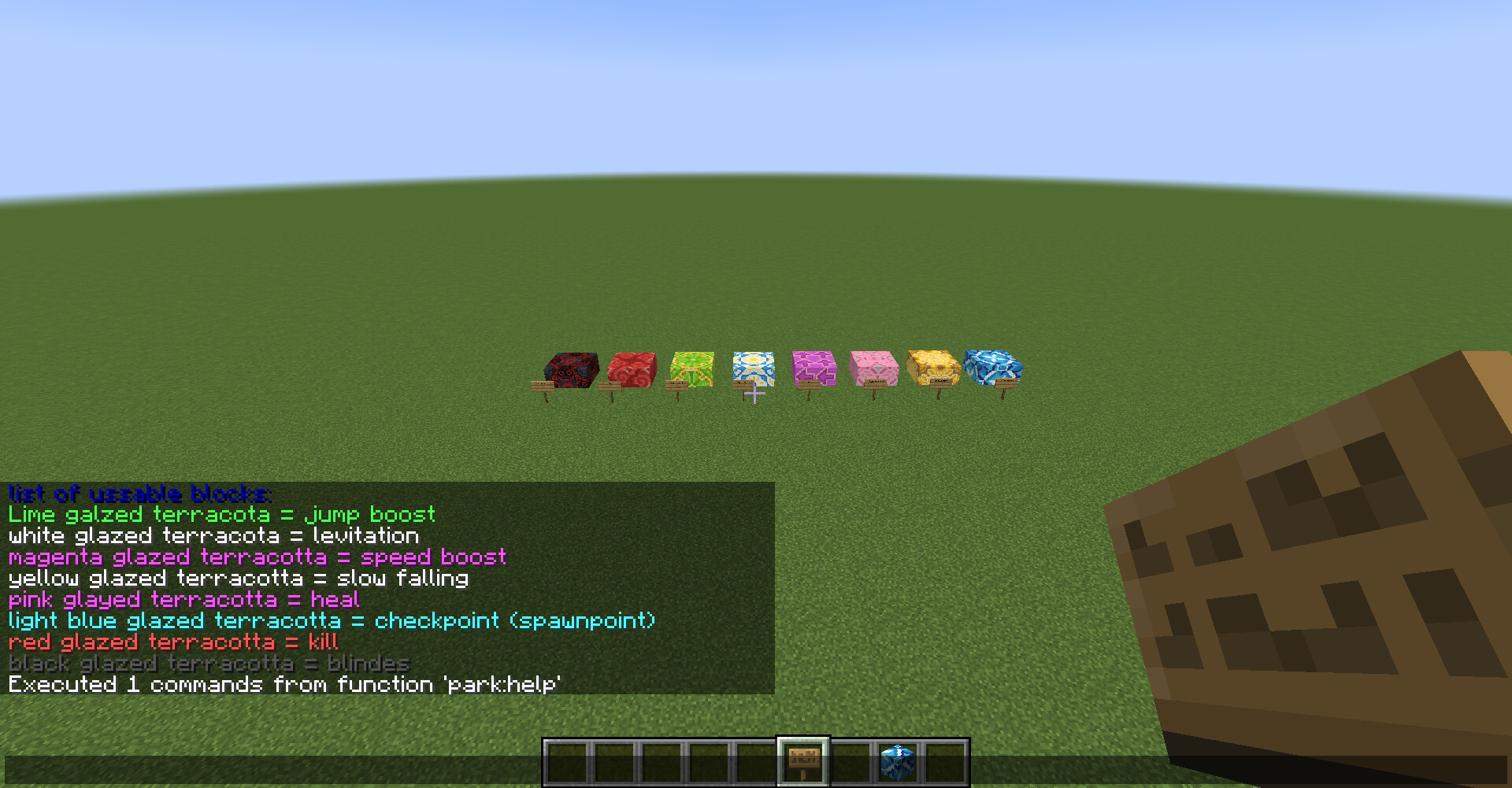 Parkour blocks Minecraft Data Pack