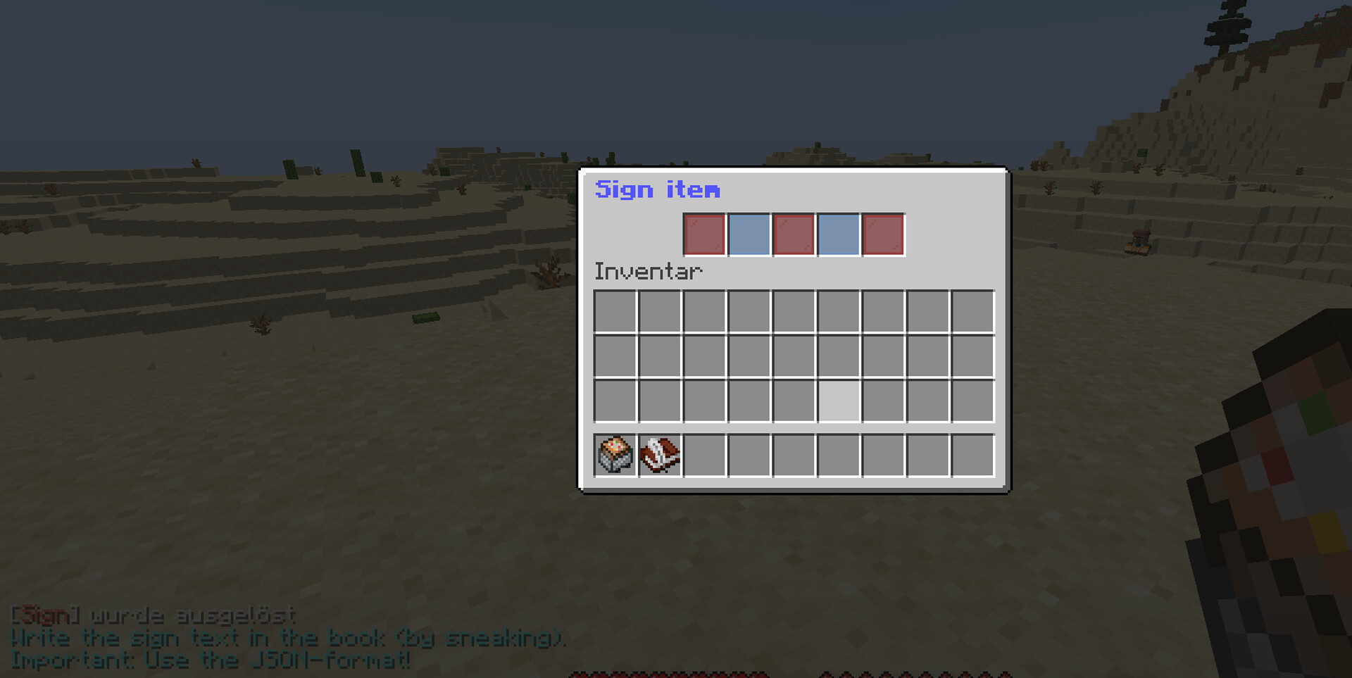 Item sign (Customizable lore/item description) Minecraft Data Pack