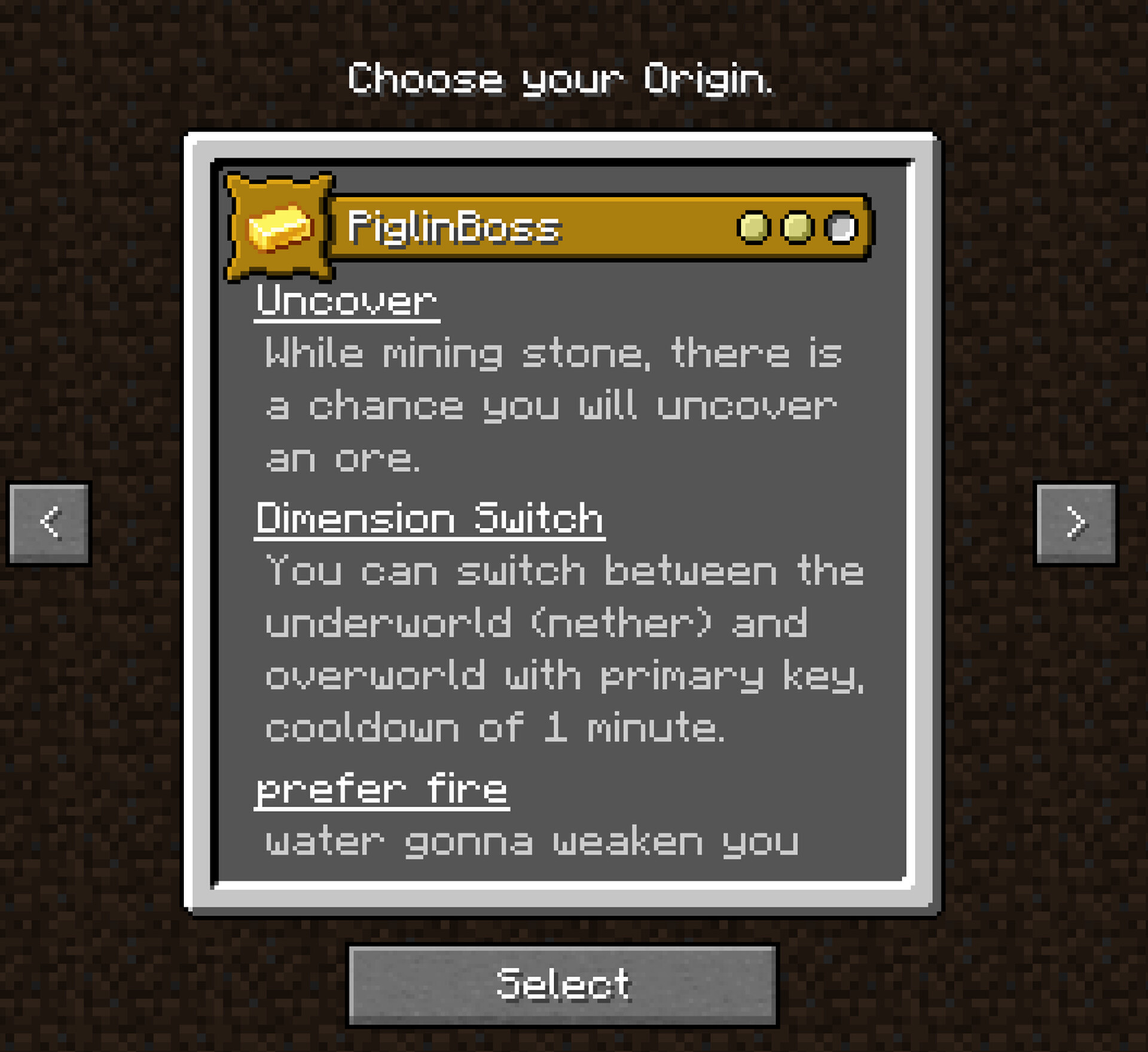 Piglin Boss origin Minecraft Data Pack