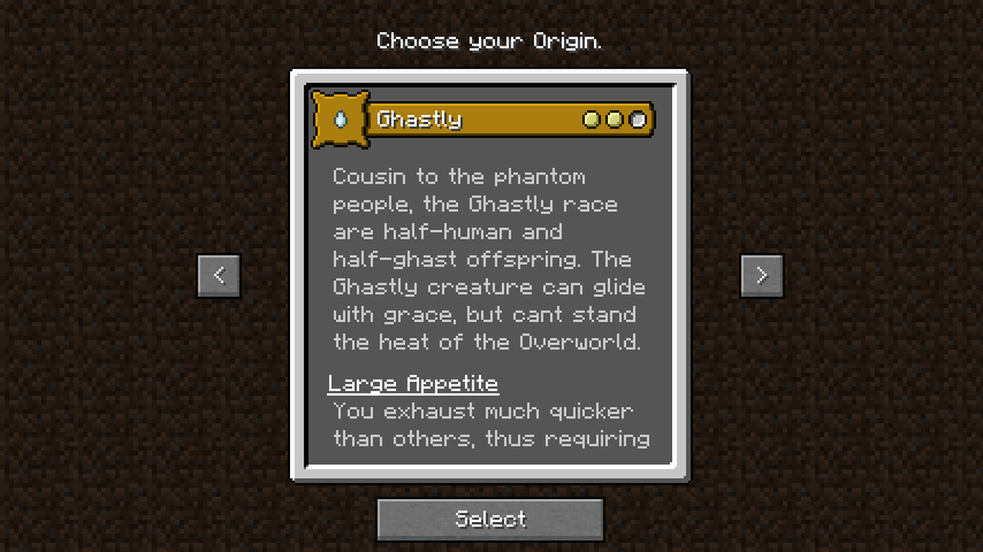 Ghastly Origin (Origins mod data pack) Minecraft Data Pack