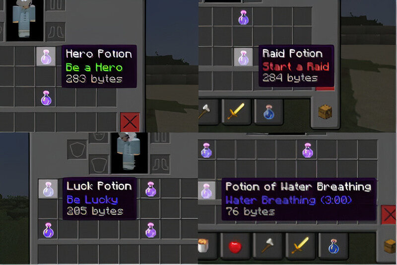Hero and Raid Potions Minecraft Data Pack