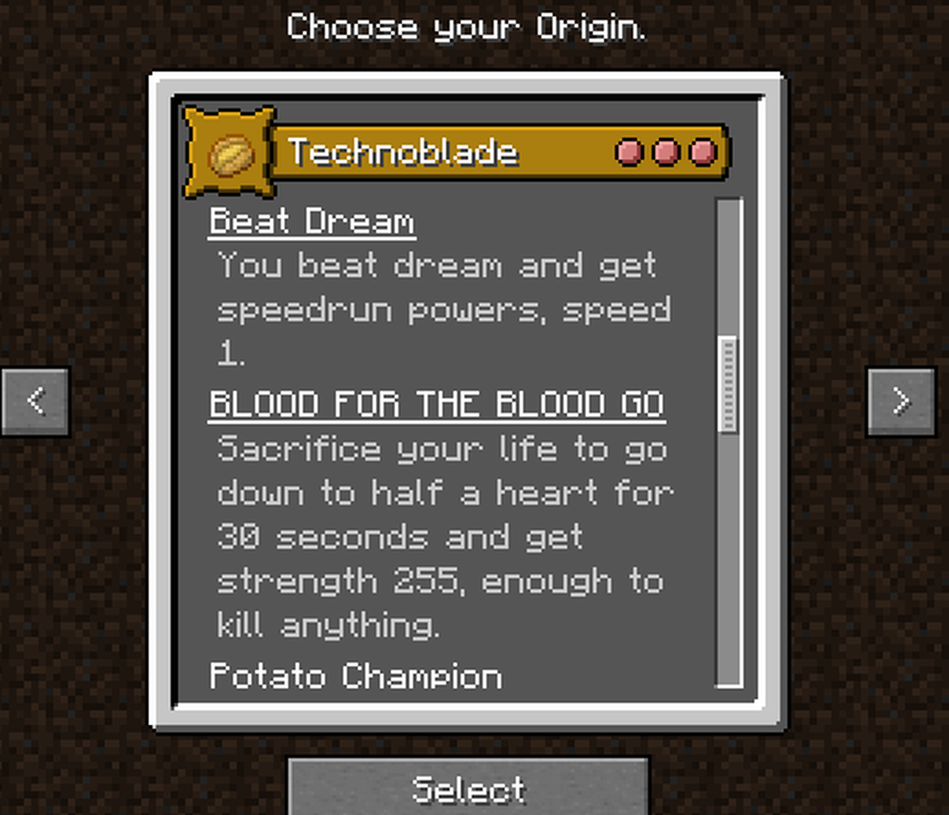 Technoblade Origin Minecraft Data Pack