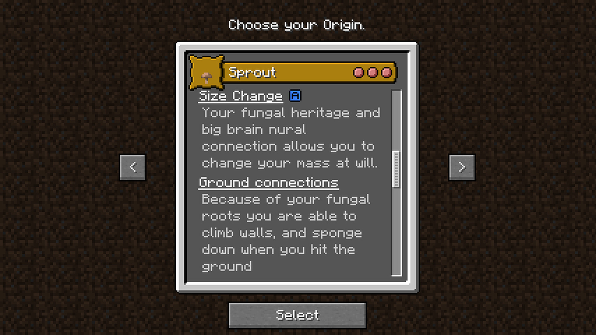 Sprout Origin (Origins mod data pack) Minecraft Data Pack