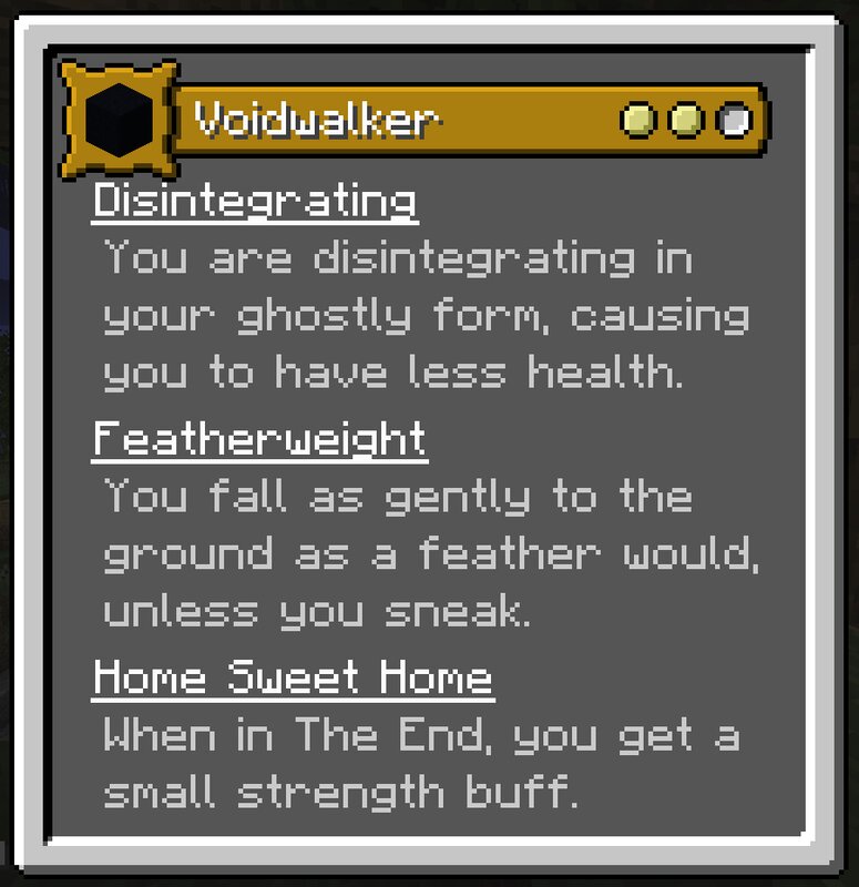 Origins Mod: VOIDWALKER - Custom Datapack Minecraft Data Pack