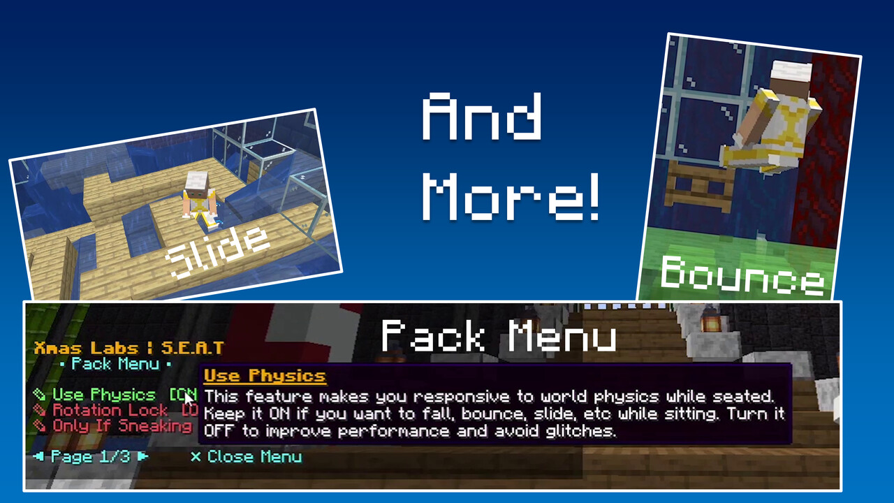 S.E.A.T | Sit Anywhere! Minecraft Data Pack