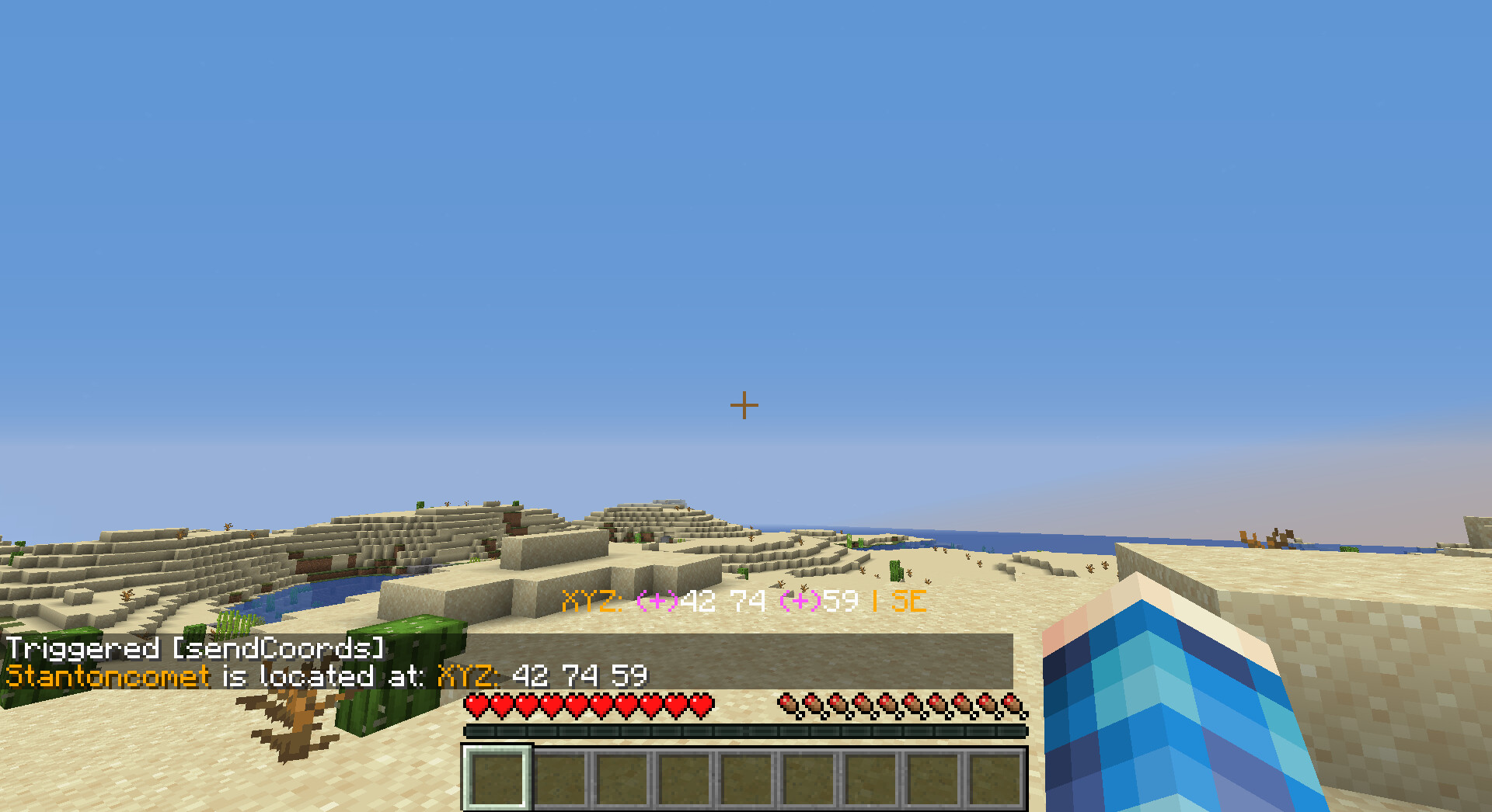 Show Coordinates Minecraft Data Pack