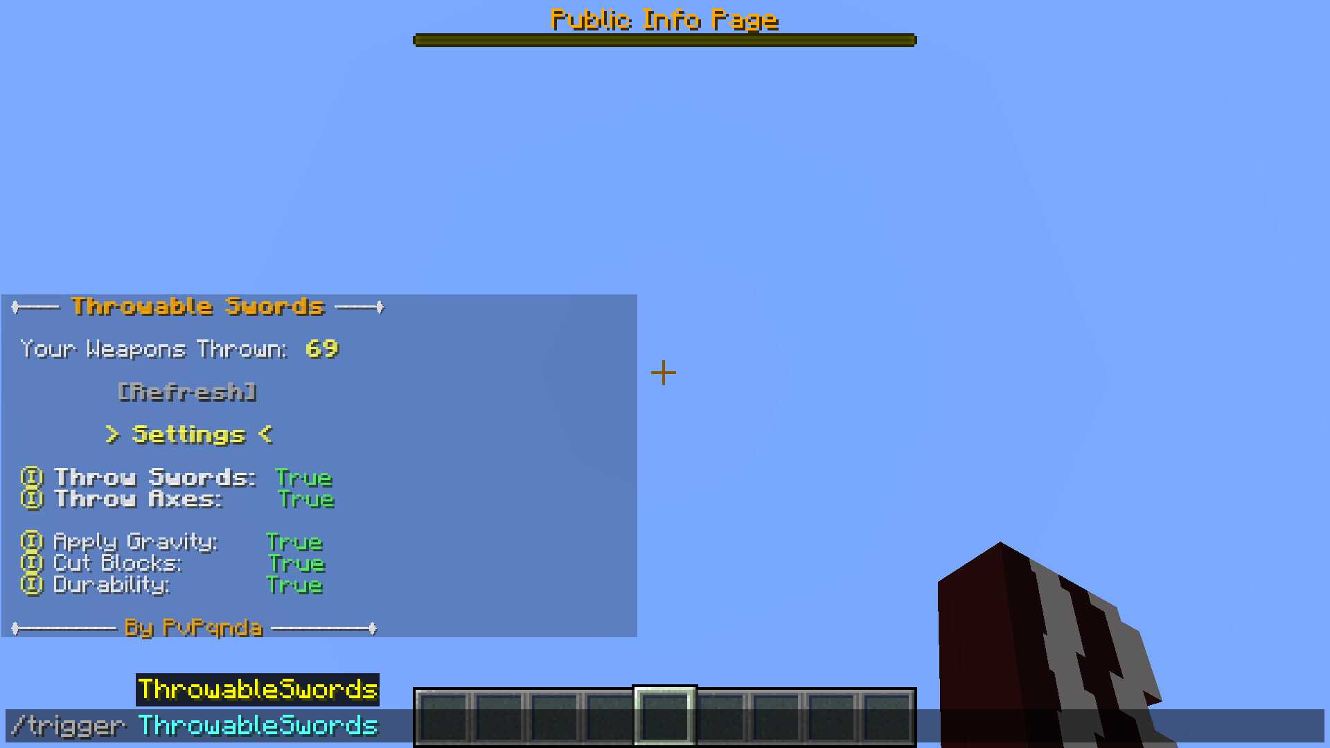 Throwable Swords (And Axes) Minecraft Data Pack